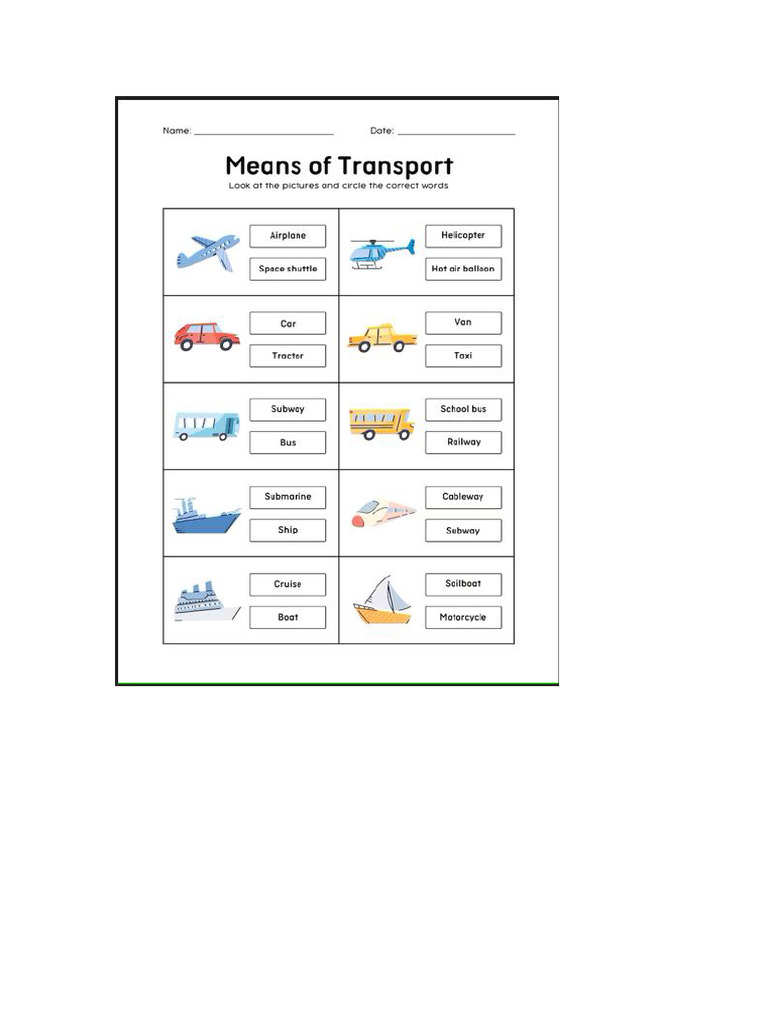 Transportation Exercise | PDF