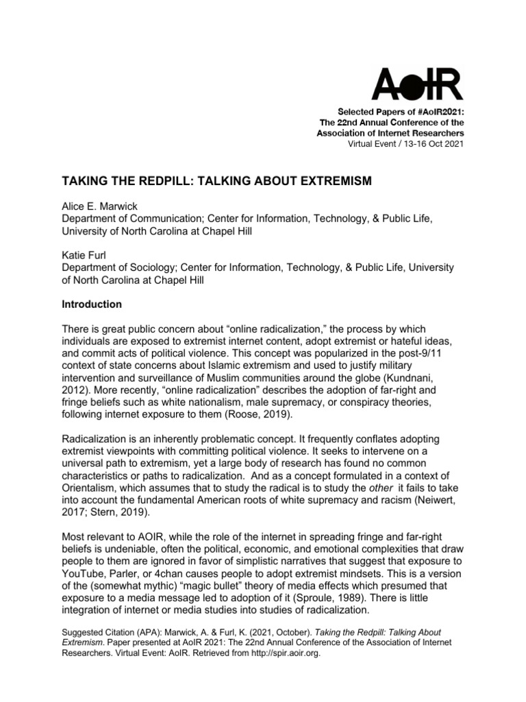Marwick Taking+the+Redpill | PDF | Extremism | Far Right Politics