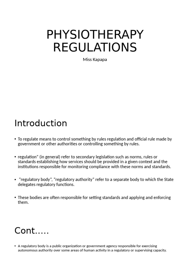 Physiotherapy Regulations | PDF | Physical Therapy | Regulatory Compliance