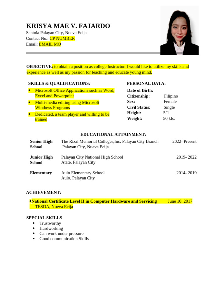 format resume | PDF