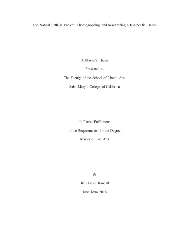The Natural Settings Project: Choreographing and Researching Site ...