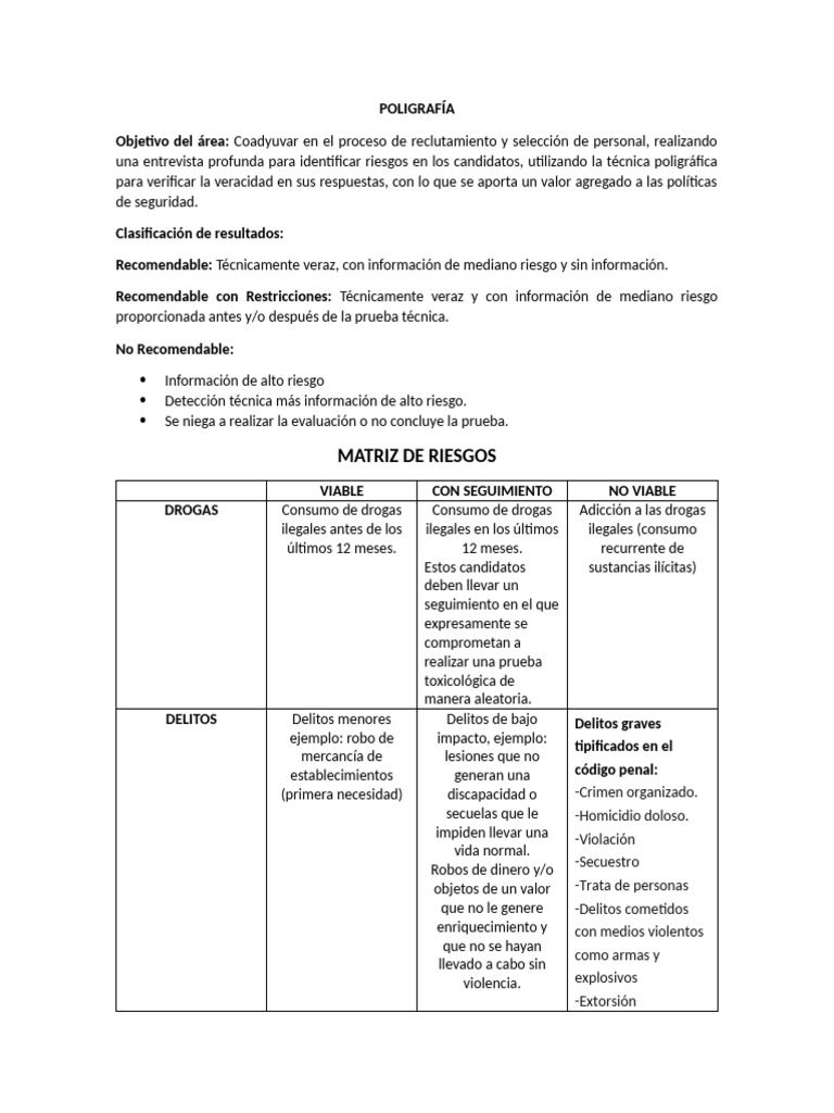 Evaluación Poligráfica en Selección Laboral | PDF | Robo