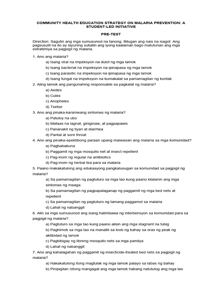 Pretest and Post Test | PDF