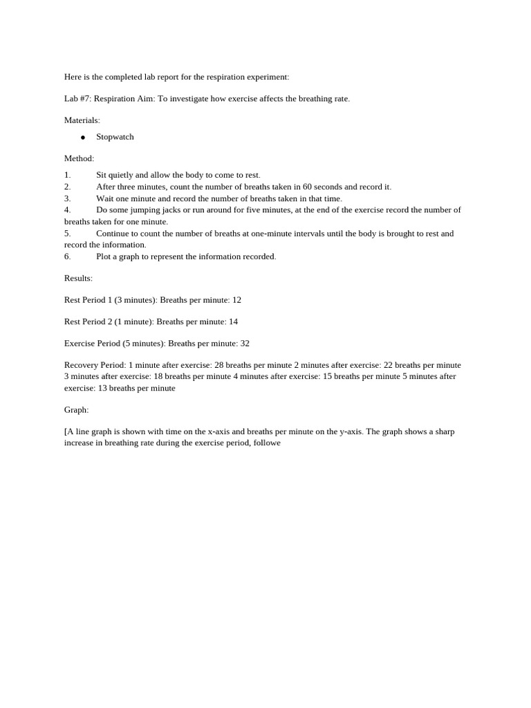 Exercise Impact on Breathing Rate | PDF
