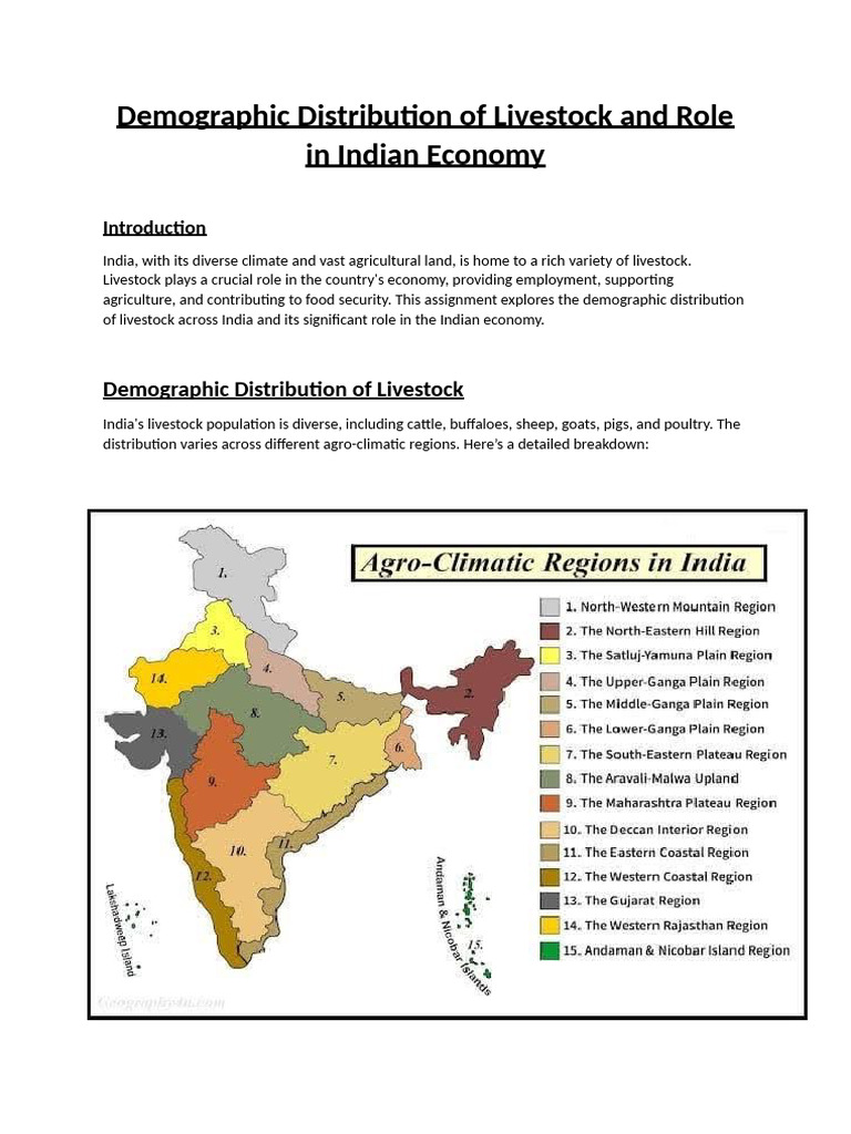 Demographic Distribution of Livestock and Role in Indian Economy | PDF ...