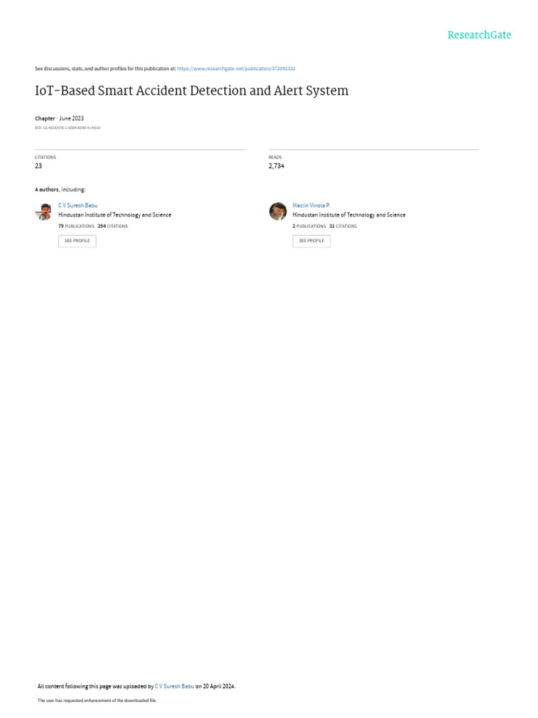 IoT Based Smart Accident Detection and Alert System | PDF | Traffic ...