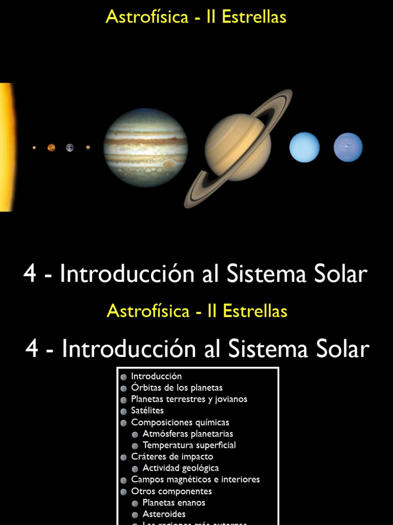 04 Introduccion Al Sistema Solar 2023 | PDF | Satélite natural ...