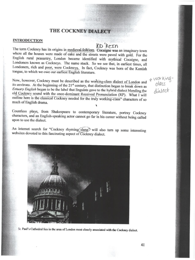 Voice and Speech Packet Cockney 01-14-25 | PDF