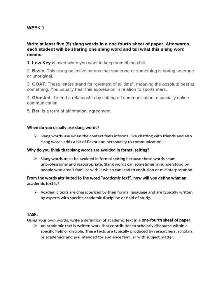 MODULE | PDF | Word | Slang