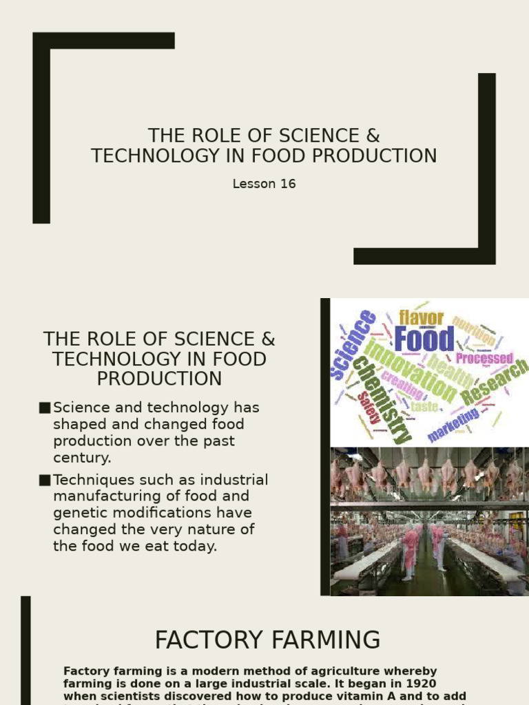 Impact of Science on Food Production | PDF | Agriculture | Intensive ...