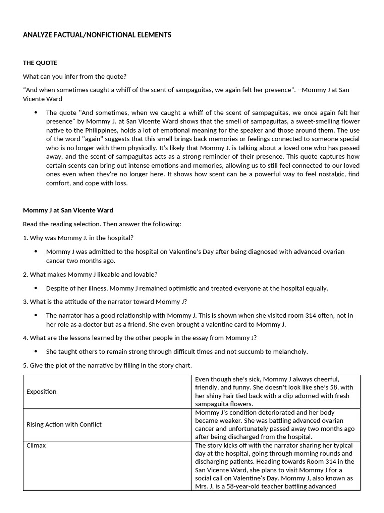 Analyze Factual & Nonfictional Elements | PDF | Odor | Psychology