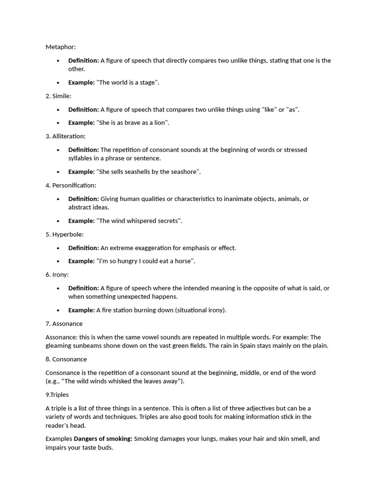 Common Literary Devices Explained | PDF