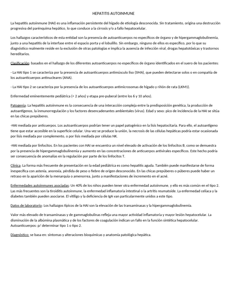 Hepatitis Autoinmune - Fisio Niño 2 | PDF | Hepatitis | Medicina CLINICA