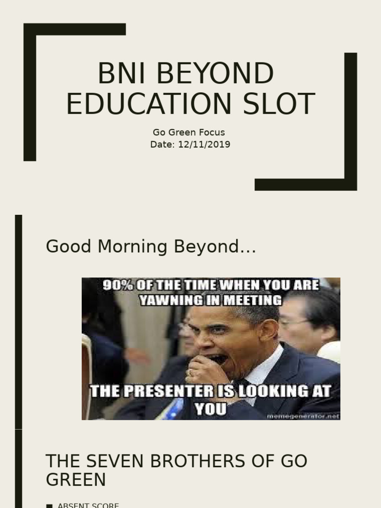 Bni Beyond EDUCATION SLOT | PDF