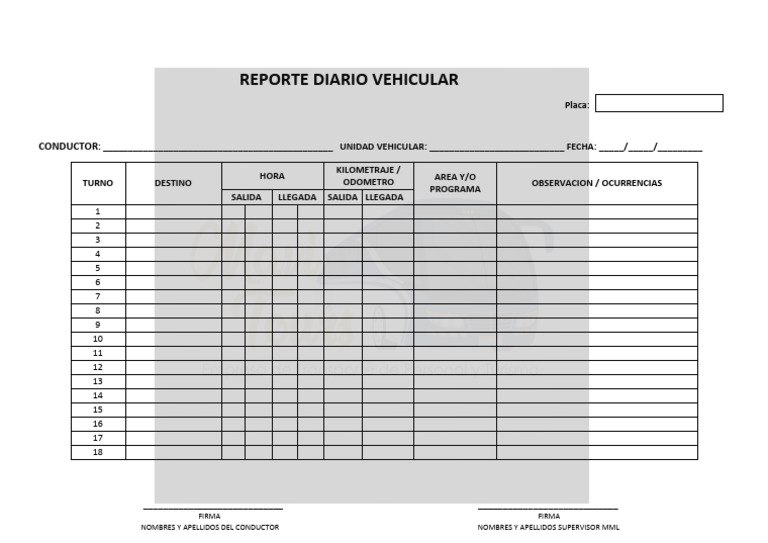 Reporte Diario - Muni Lima - Mavi Tours | PDF