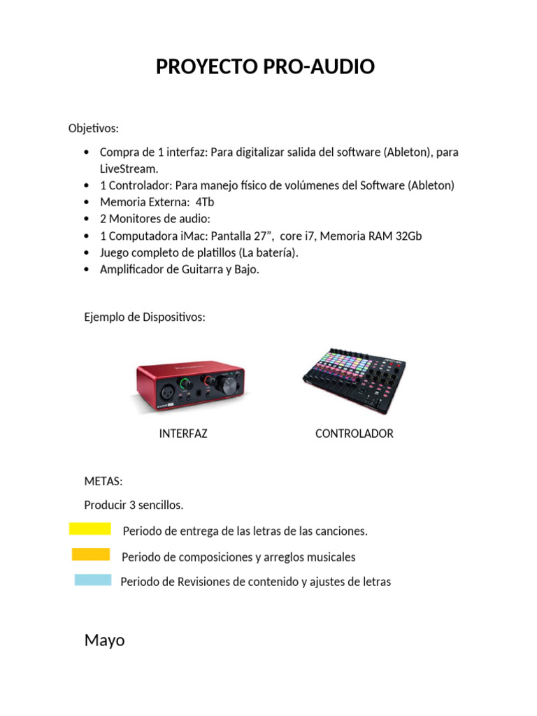 Proyecto Pro-Audio: Equipos y Metas | PDF | Ingeniería Informática ...
