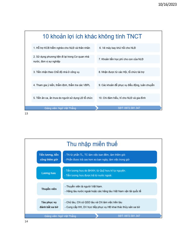 10 khoản lợi ích khác không tính TNCT | PDF