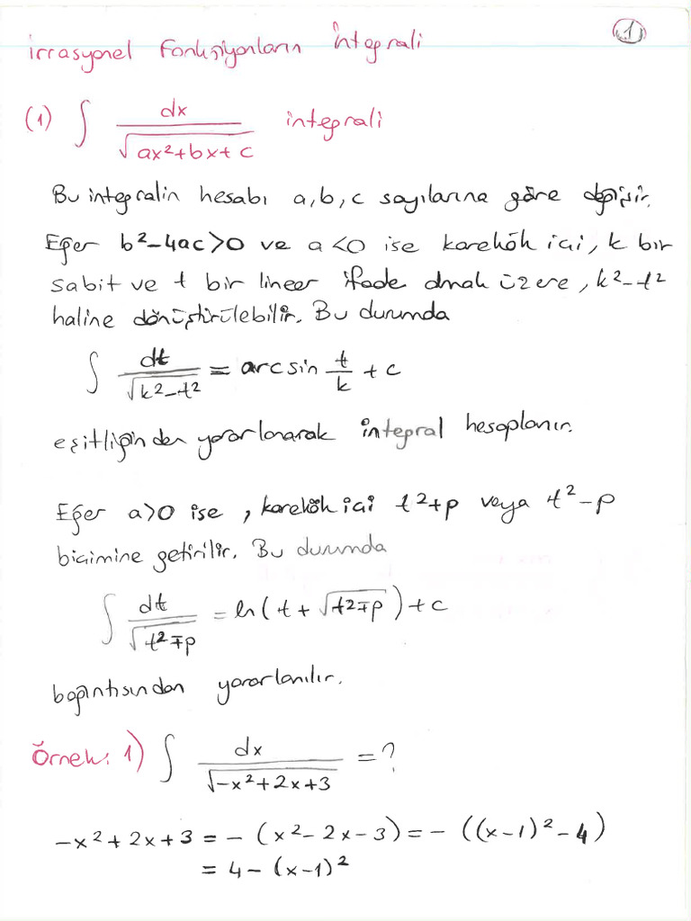 4 Bolum Irrasyonel Fonksiyonlarin Integrali | PDF