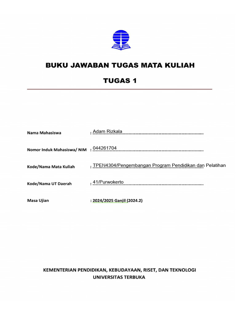 TMK 1 - Pengembangan Program Pendidikan Dan Pelatihan | PDF