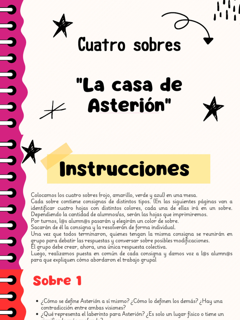 Cuatro Sobres La Casa de Asterión | PDF