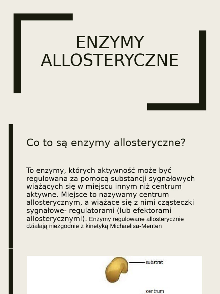 Enzymy Allosteryczne | PDF