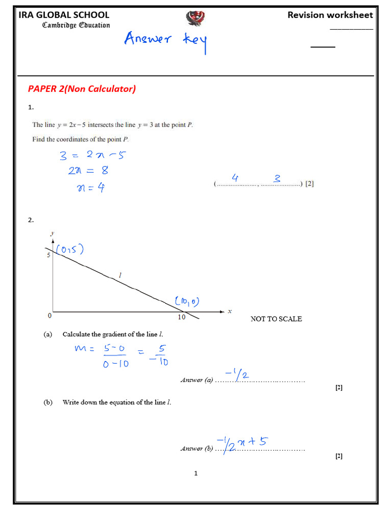 Math Revision Worksheet for Grade IX | PDF | Worksheet
