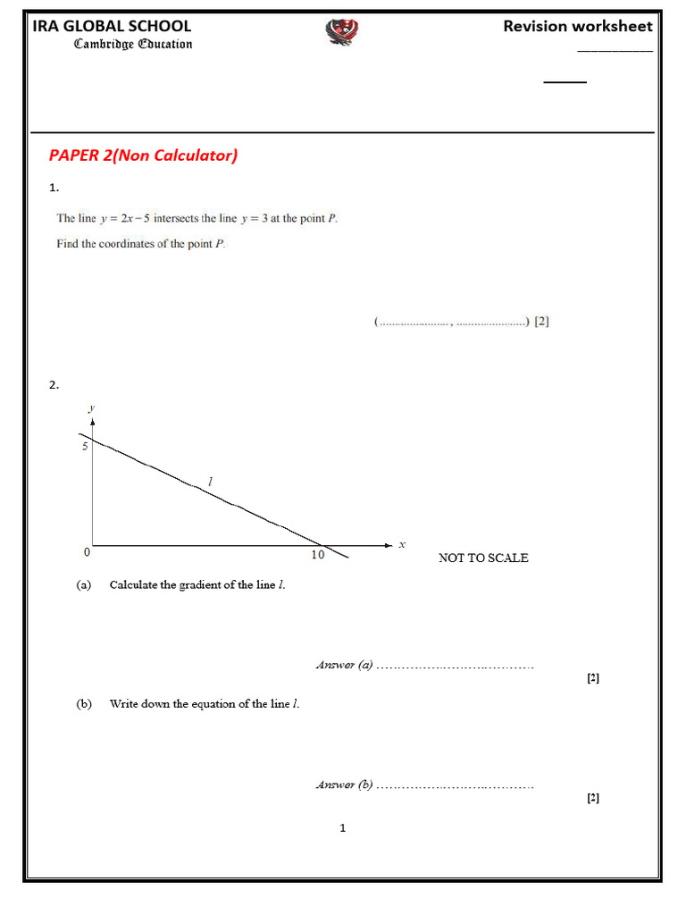 GR 9 Math Term 2 Revision WKSHT | PDF | Worksheet