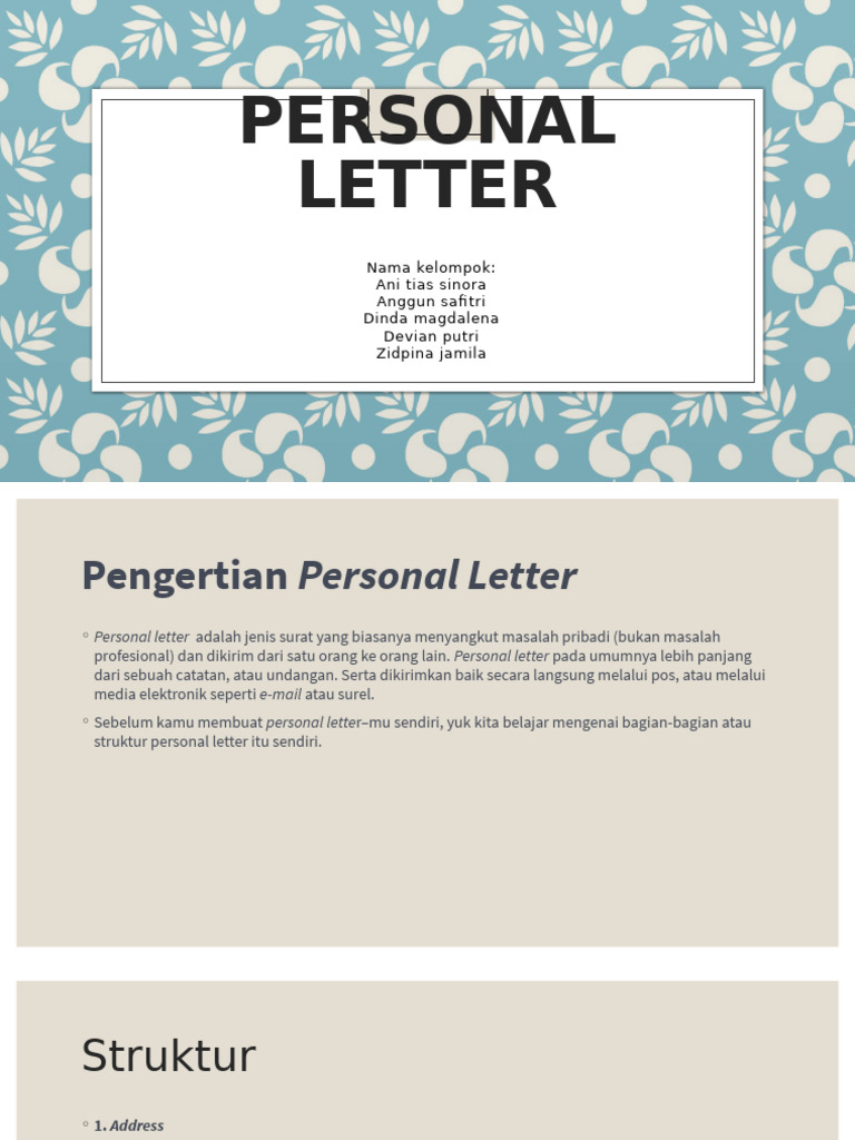 Personal Letter | PDF