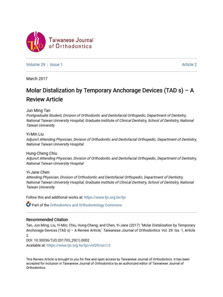 Molar Distalization by TADs | PDF | Orthodontics | Tooth