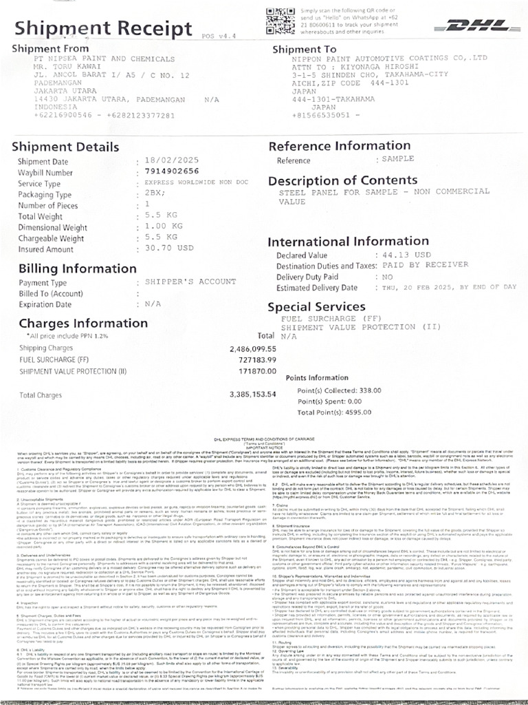 Shipment Receipt 6 | PDF