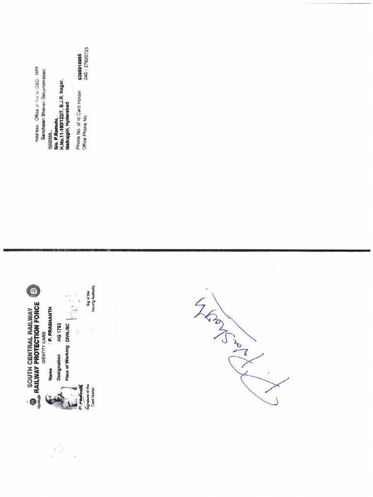 Prashanth - Office Identity Card | PDF