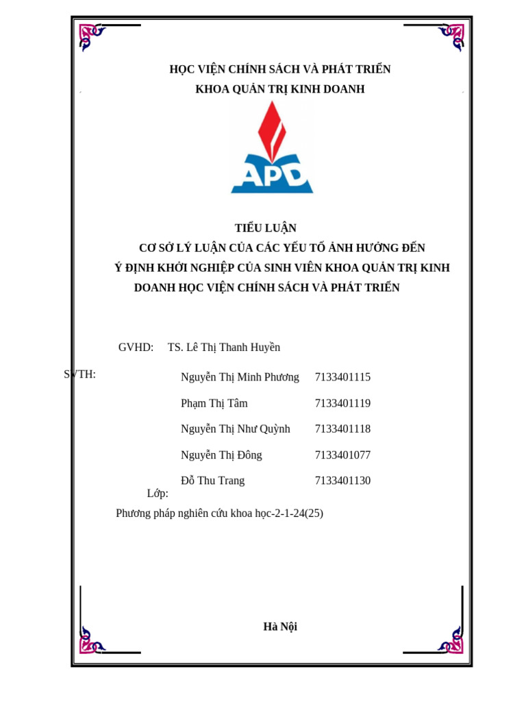 TIẾU LUẬN GIỮA KỲ _ NCKH 2024 | PDF