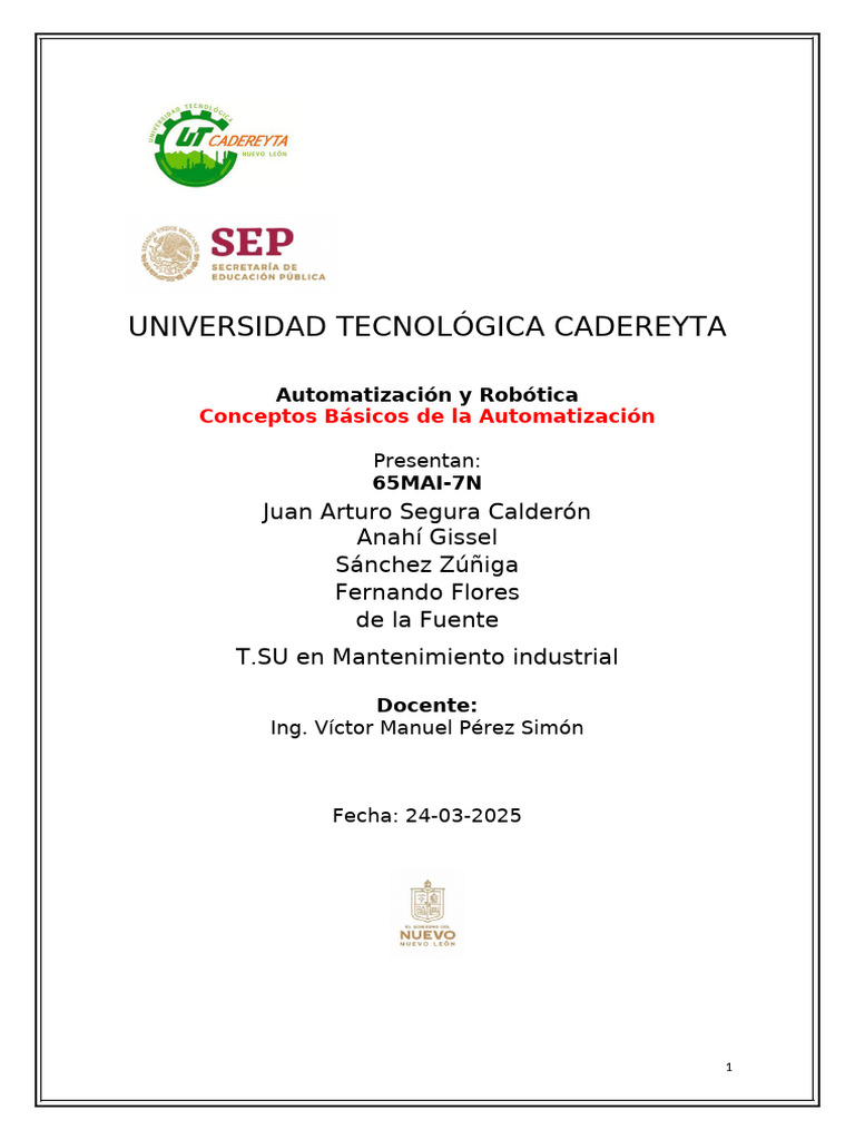 Conceptos Basicos para Automatizacion | PDF | Desempleo | Calidad (comercial)
