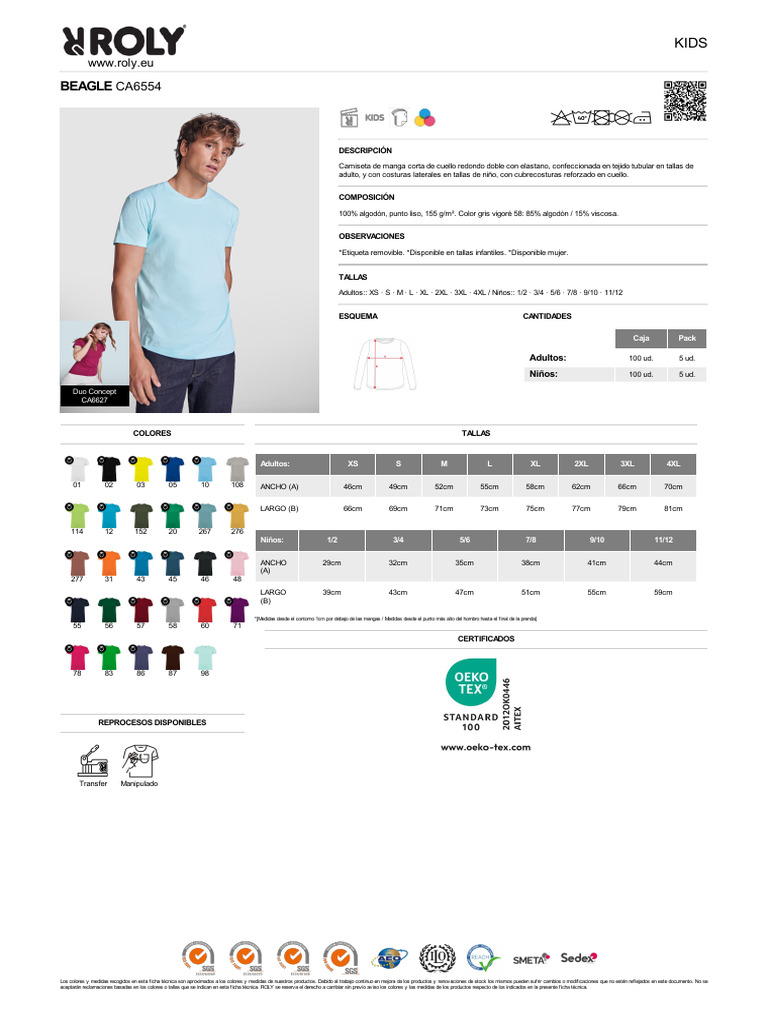 Camiseta Infantil de Manga Corta Roly | PDF | Textiles