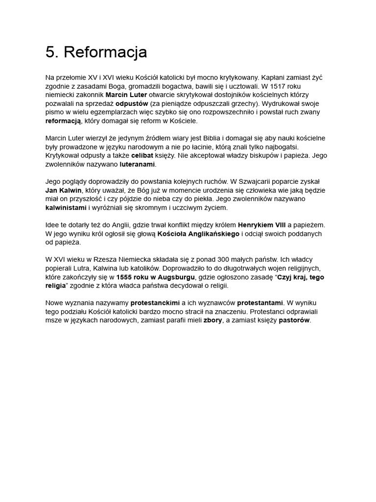 Reformacja | PDF
