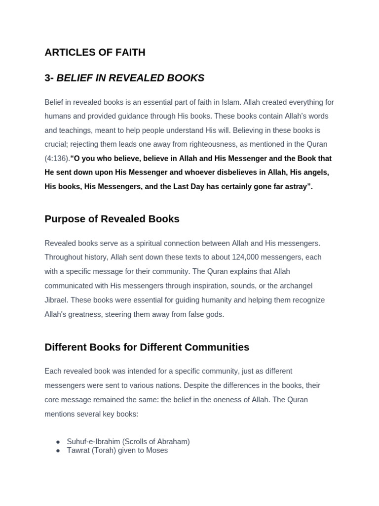 ARTICLES OF FAITH Revision Notes | PDF | Prophets And Messengers In ...