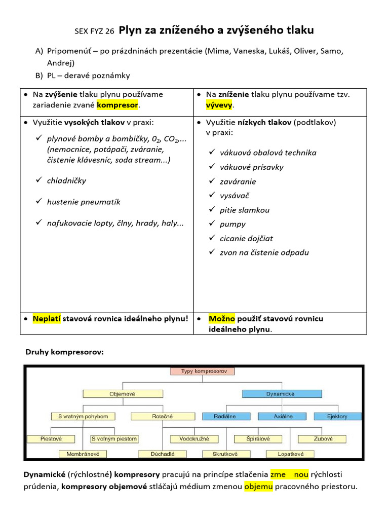 SEX FYZ 26 Plyn Za Zníženého A Zvýšeného Tlaku | PDF