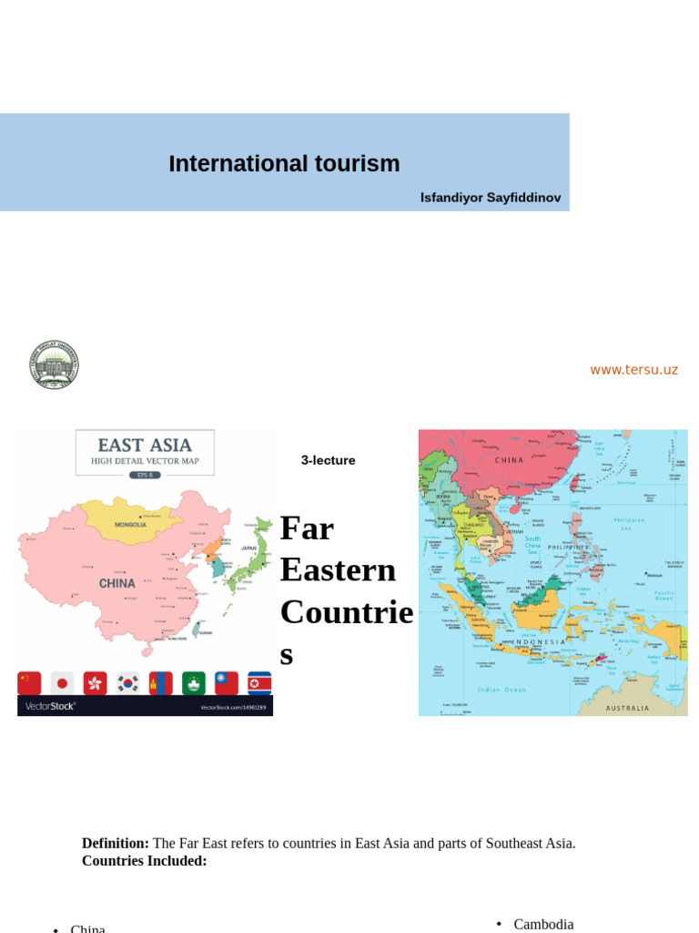 3-Dars. Uzoq Sharq Davlatlari Turizmi | PDF