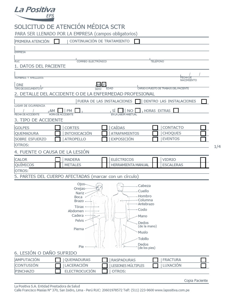 Eps Solicitud de Atencion Salud SCTR Positiva | PDF | Diagnostico medico | Especialidades Medicas