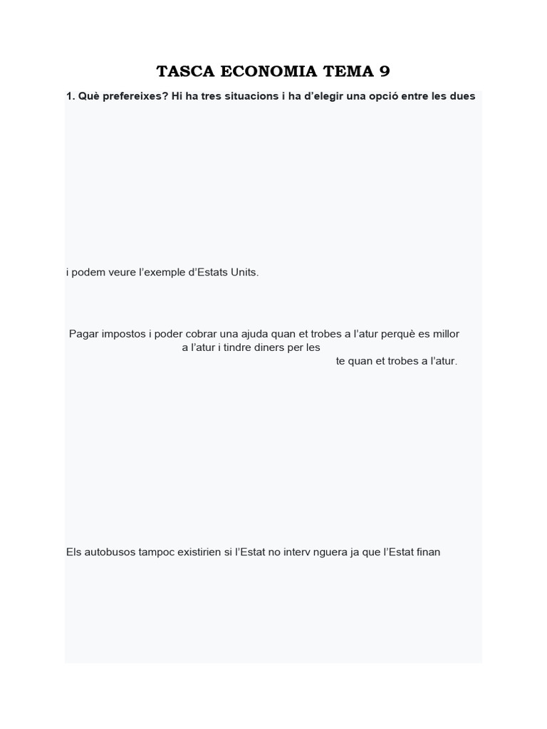 Tasca Economia Tema 9 | PDF