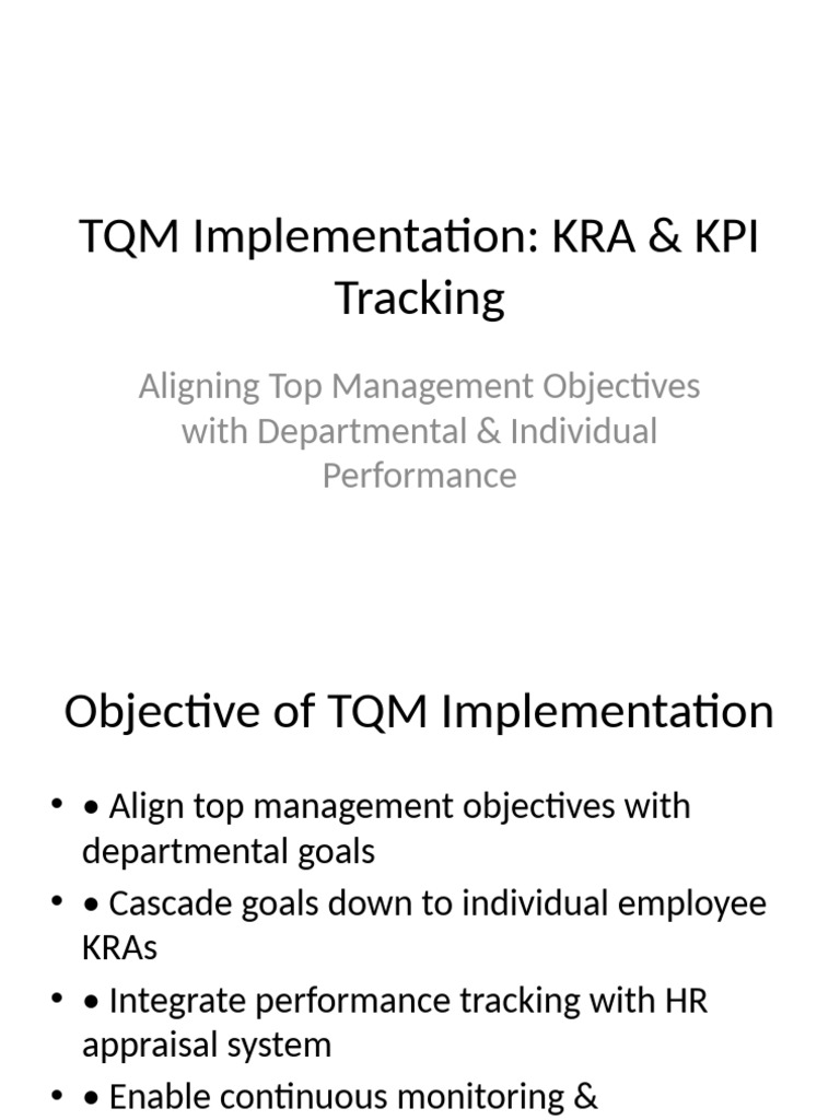 TQM KRA KPI Presentation | PDF