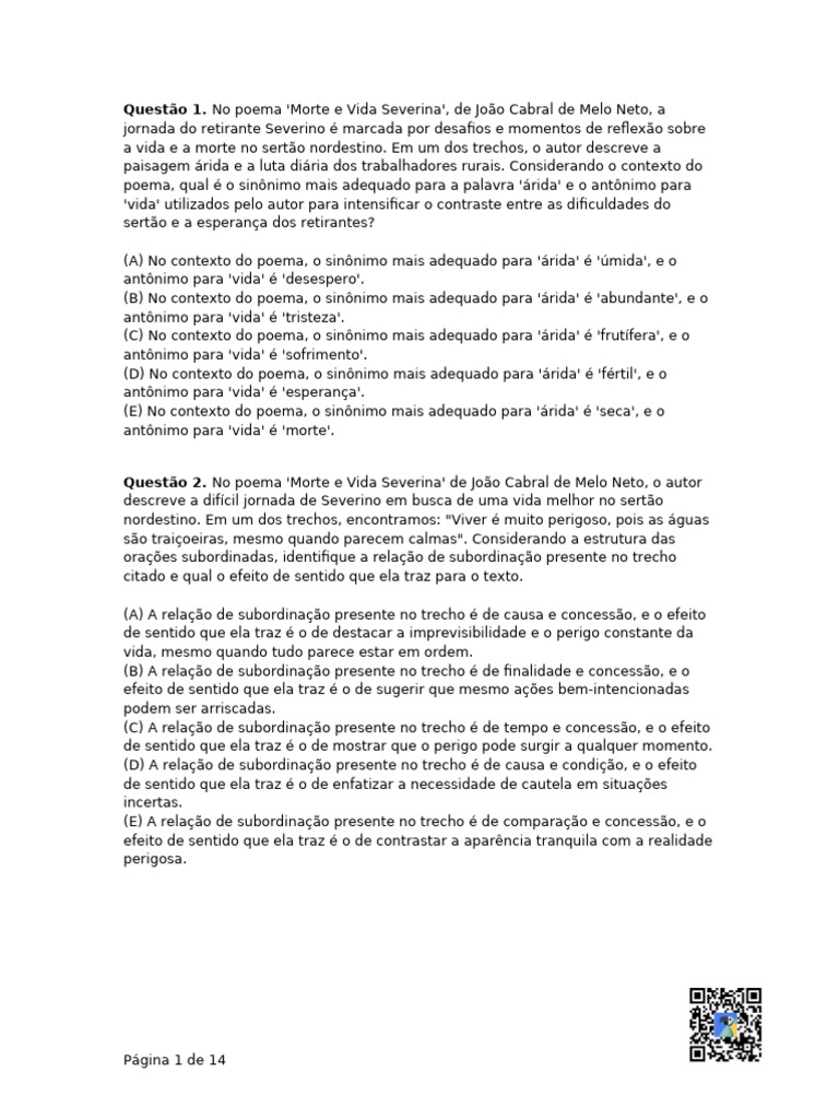 Lista de Interpretao de Texto | PDF | Morte | Causalidade