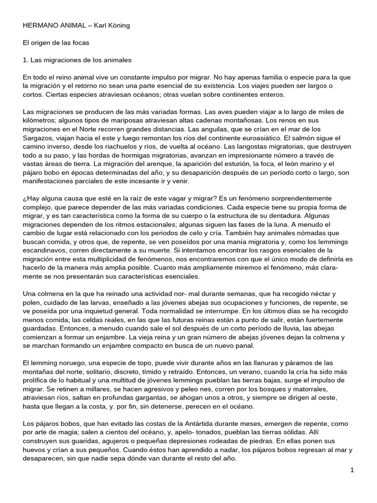 El Origen de Las Focas | PDF | Pinnípedo | Migración de aves
