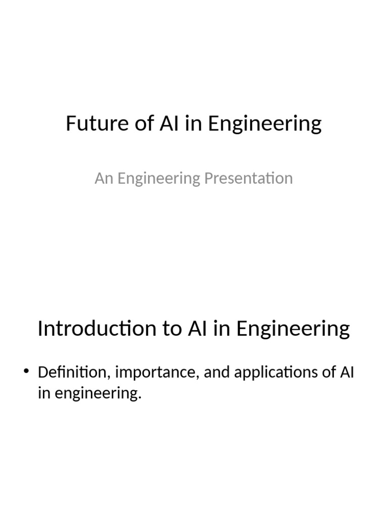 Future of AI in Engineering | PDF