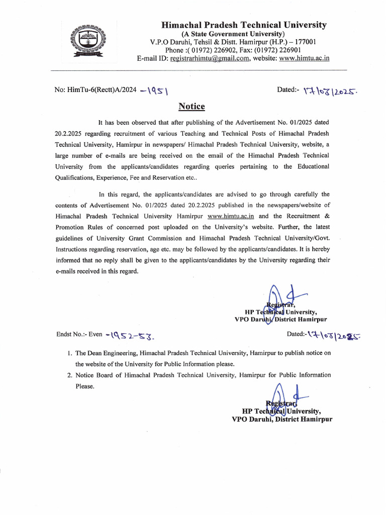 Notice Regarding Recruitment | PDF