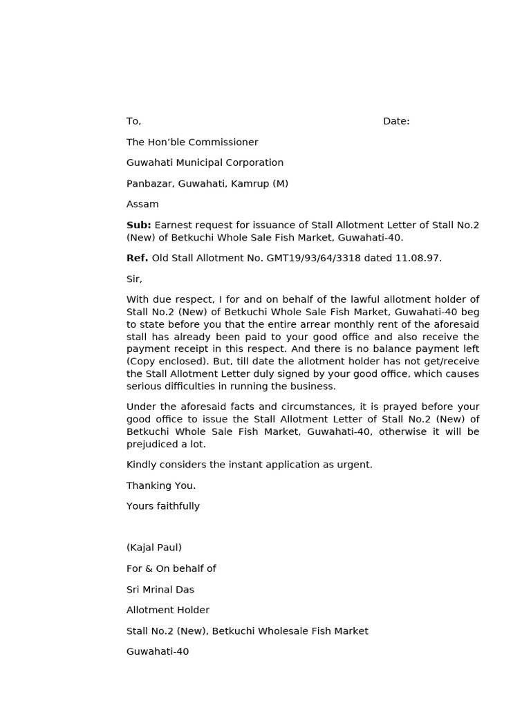 Allotment Holders letters | PDF