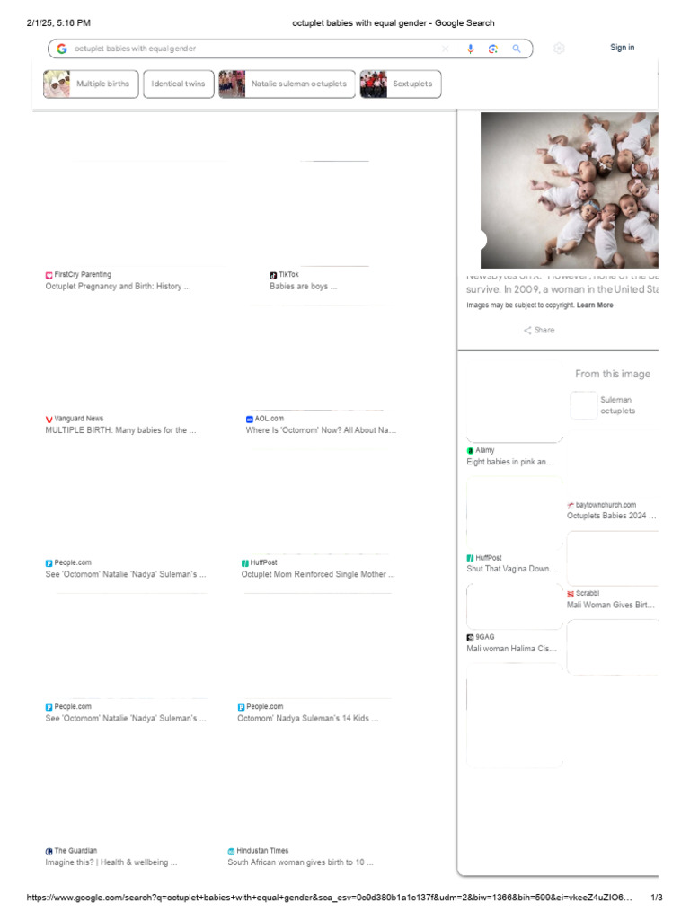 Octuplet Babies With Equal Gender - Google Search | PDF | Multiple ...