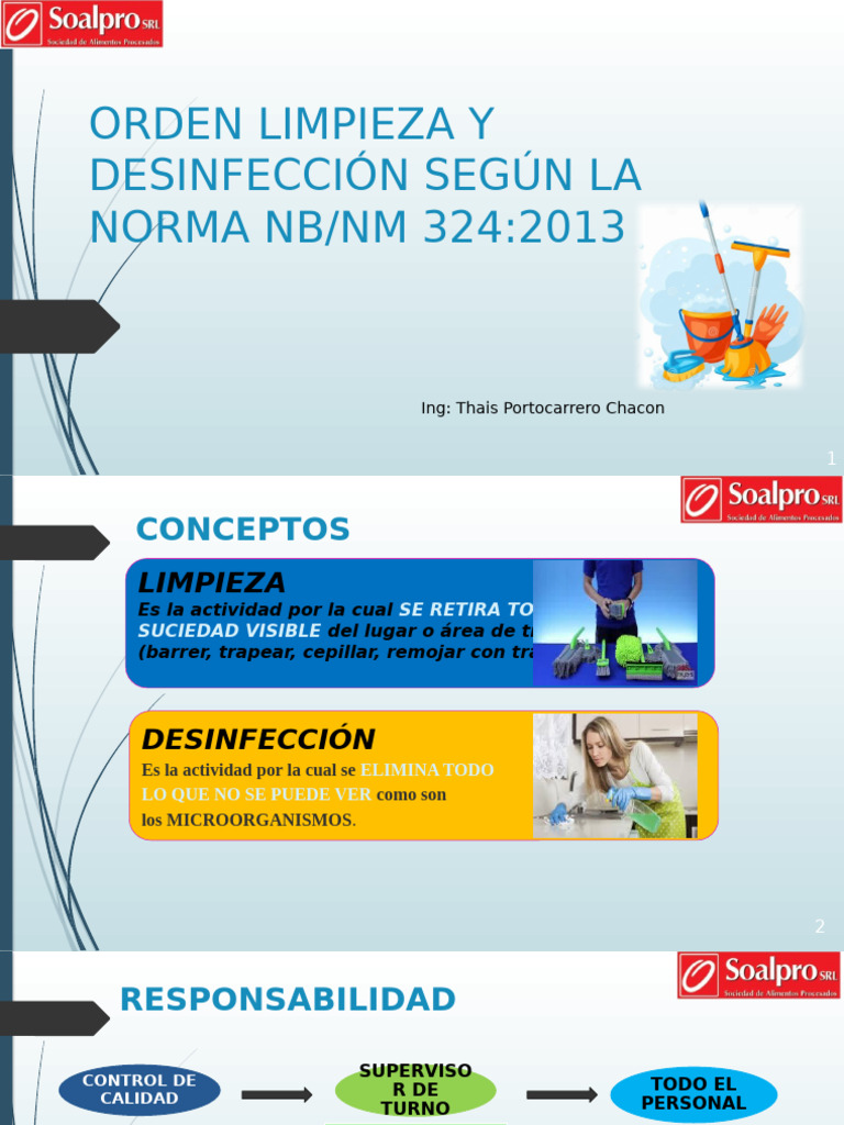 LIMPIEZA Y DESINFECCION | PDF