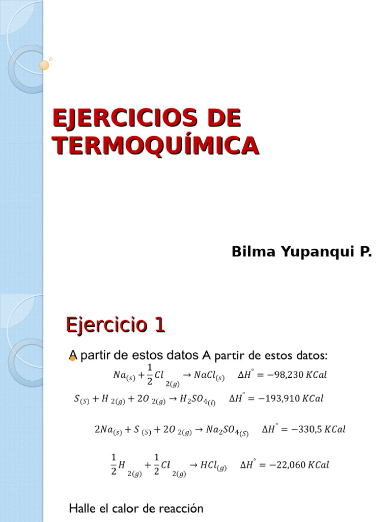 Semana 4- Ejercicios de Termoquímica | PDF | Sustancias químicas | Termodinámica