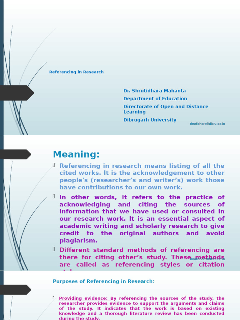 Effective Research Referencing Guide | PDF | Citation | Written ...